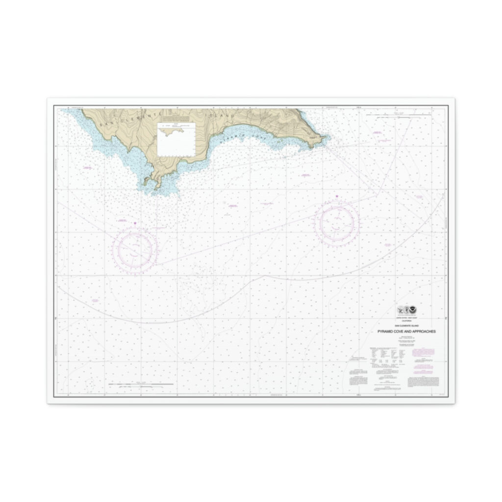 NOAA Nautical Chart 18764 Wrapped Canvas San Clemente Island Pyramid ...