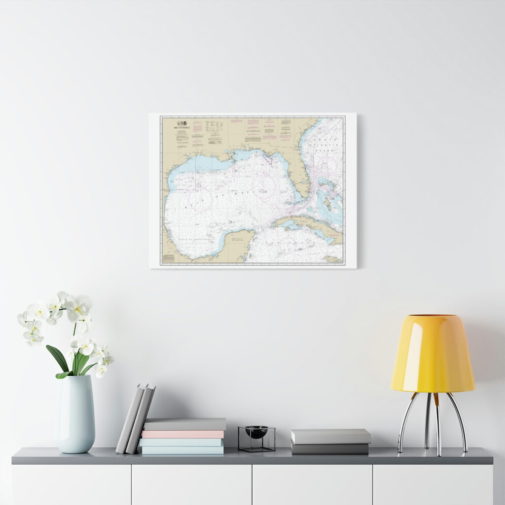 NOAA Nautical Chart 411 Wrapped Canvas Gulf of Mexico
