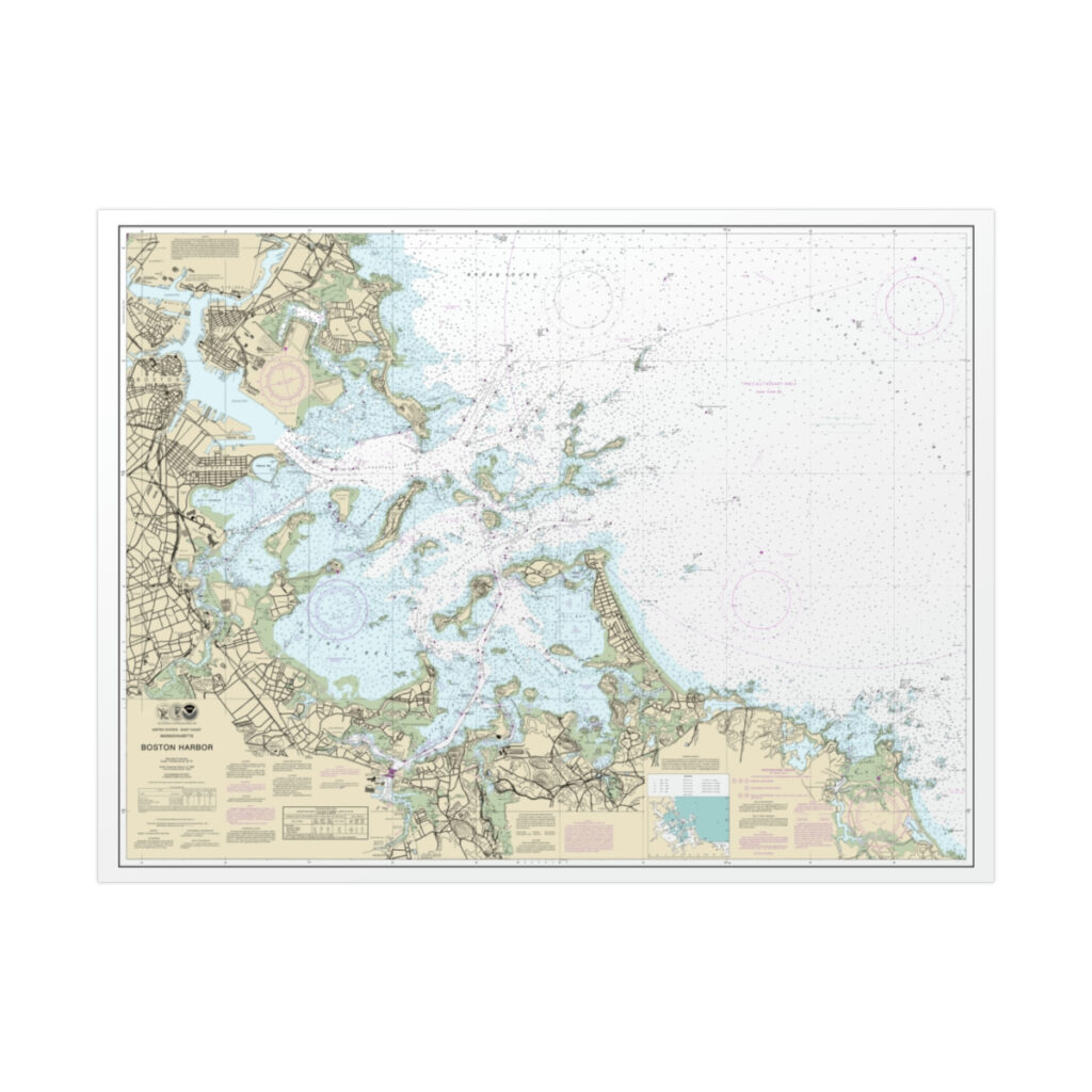 NOAA Nautical Chart 13270 Rolled Poster Boston Harbor