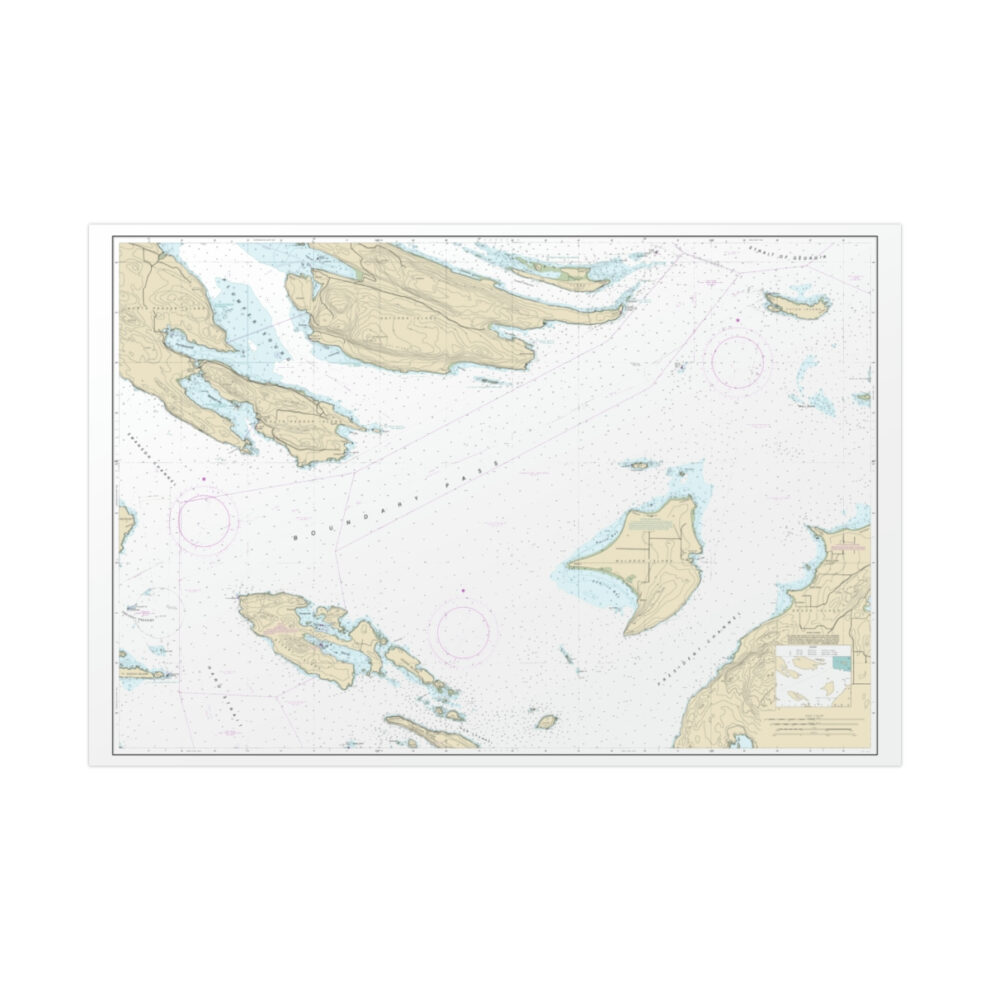 NOAA Nautical Chart 18432 Rolled Poster Boundary Pass
