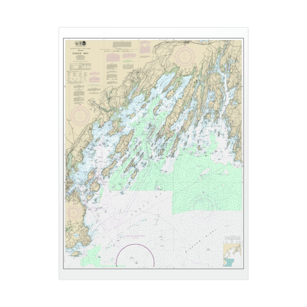Casco Bay NOAA Chart 13290 Rolled Poster | Chart Print
