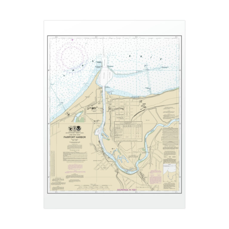 NOAA Nautical Chart 14837 Rolled Poster Fairport Harbor