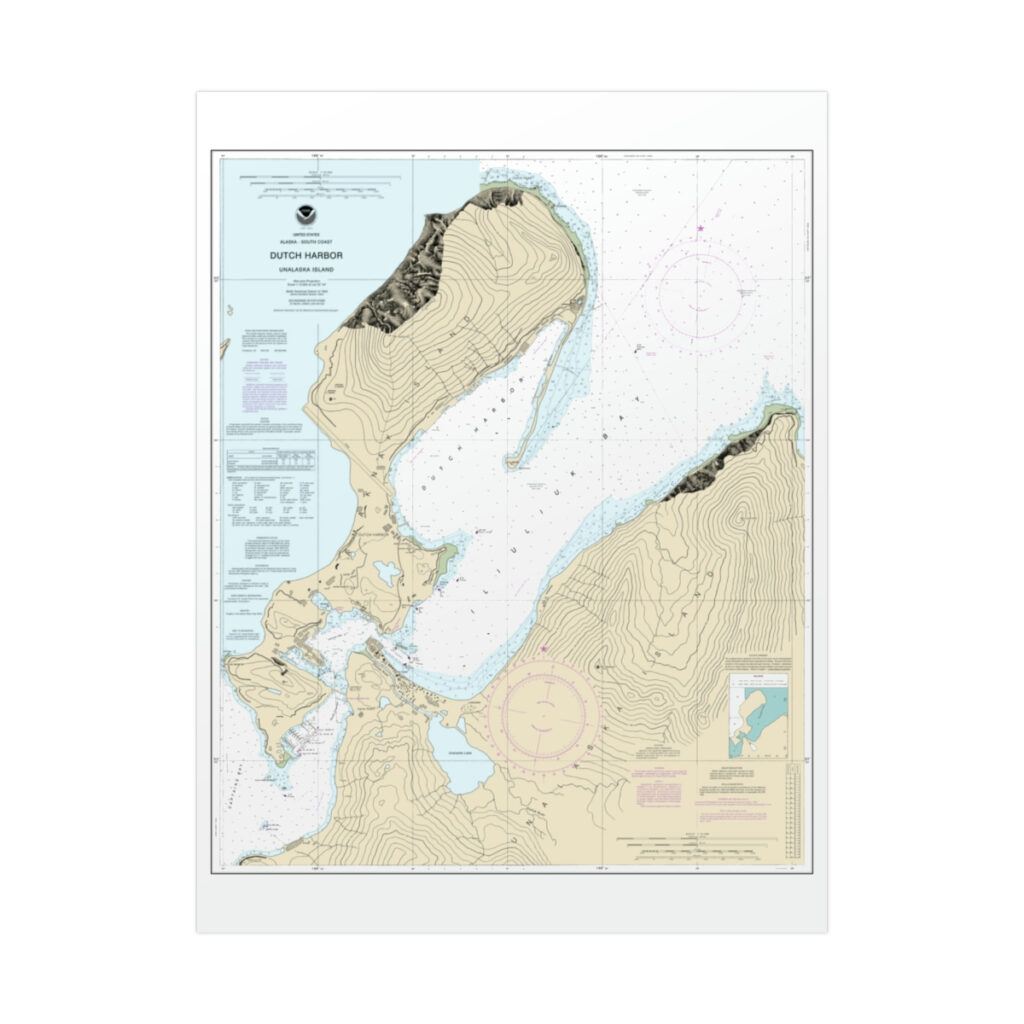NOAA Nautical Chart 16529 Rolled Poster Dutch Harbor
