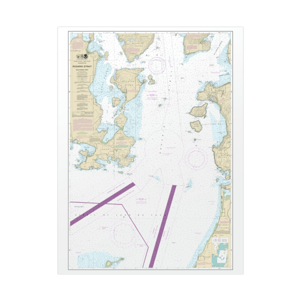 NOAA Nautical Chart 18429 Rolled Poster Rosario Strait-southern part