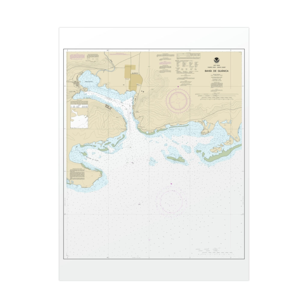 NOAA Nautical Chart 25679 Rolled Poster Bahia de Guanica