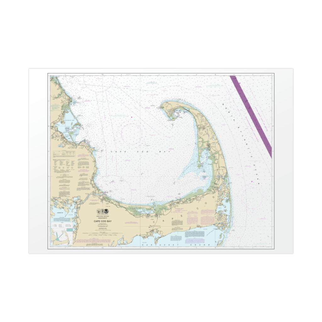Chart 13246 Cape Cod Bay – NOAA Nautical Chart Rolled Poster | 32″ X 24 ...
