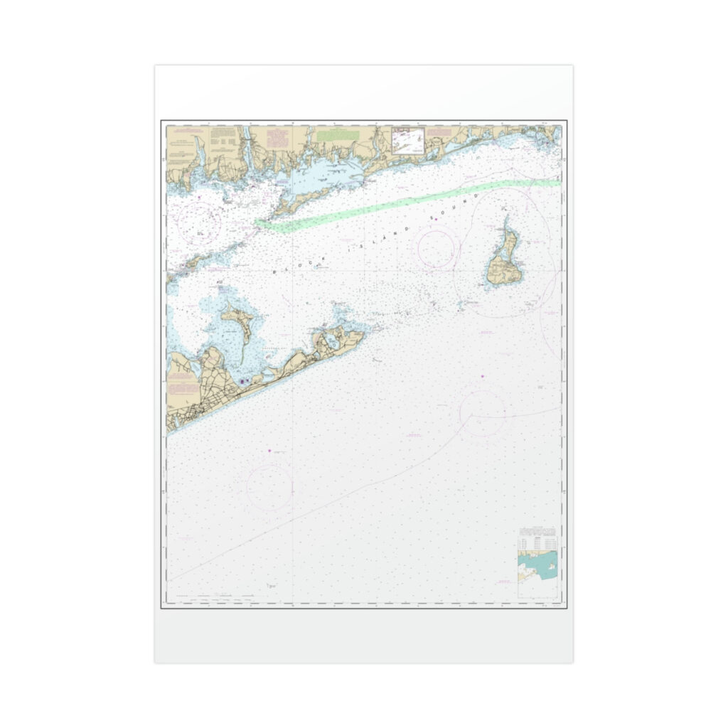 NOAA Nautical Chart 13205 Rolled Poster Block Island Sound and Approaches